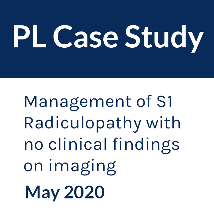 Management of S1 Radiculopathy with no clinical findings on imaging ...